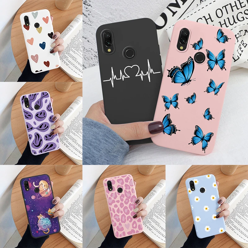 For-Redmi-Note-7-Case-Colorful-Face-Cute-Heart-Soft-TPU-Fundas ...