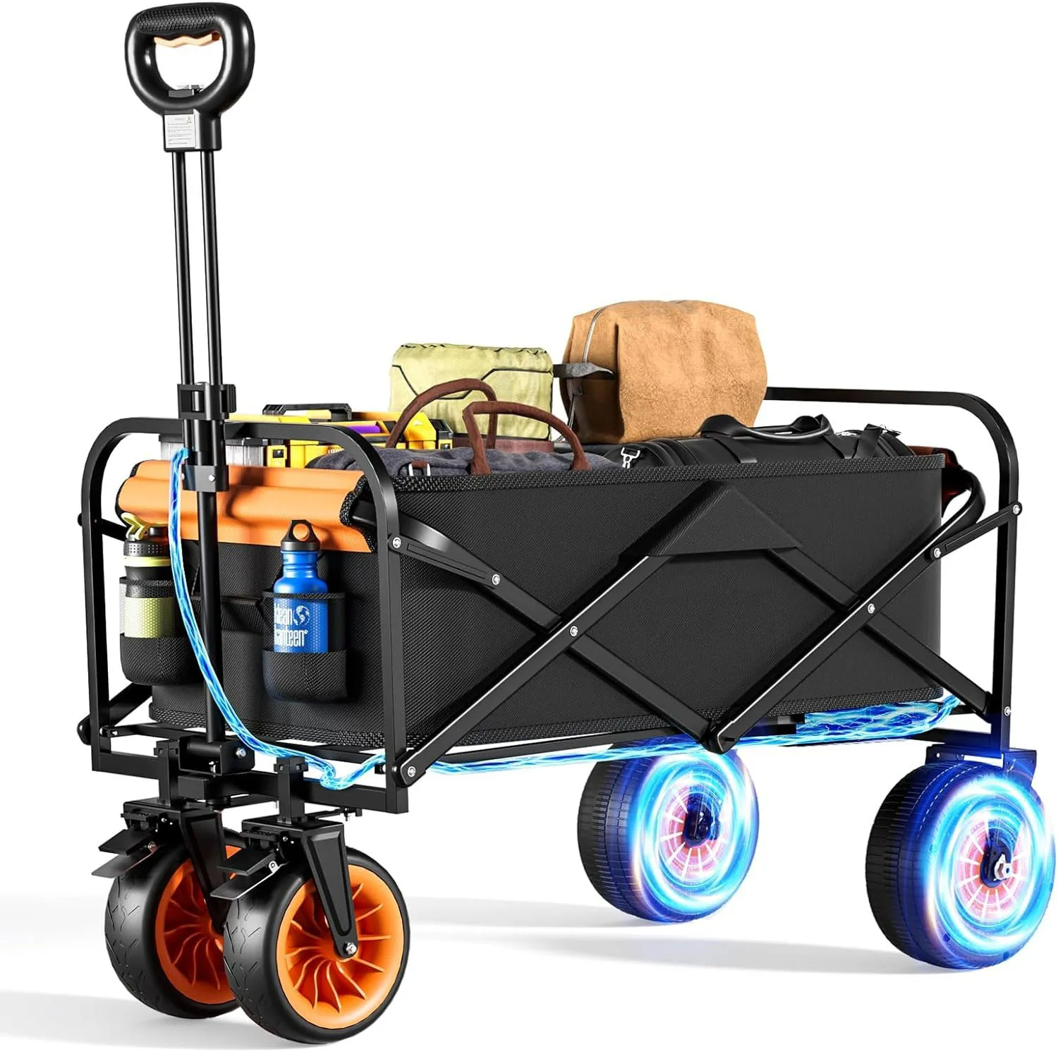 Electric Folding Utility Wagon Troller for Outdoor Activities Picnics ...