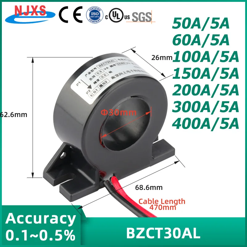 Standard Current Transformer Factory Mini AC CT 10A 20A 30A 50A 100A ...