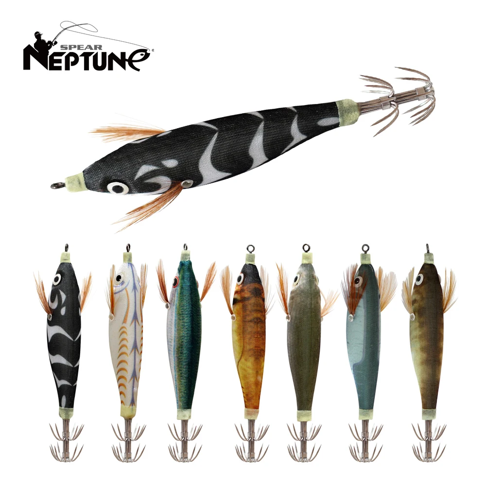 2Pcs-Squid-Jig-Hook-Fishing-Lure-Luminoso-10cm-9g-Artificiale-Falso-Polpo-Esche-Legno-Gamberetti ...