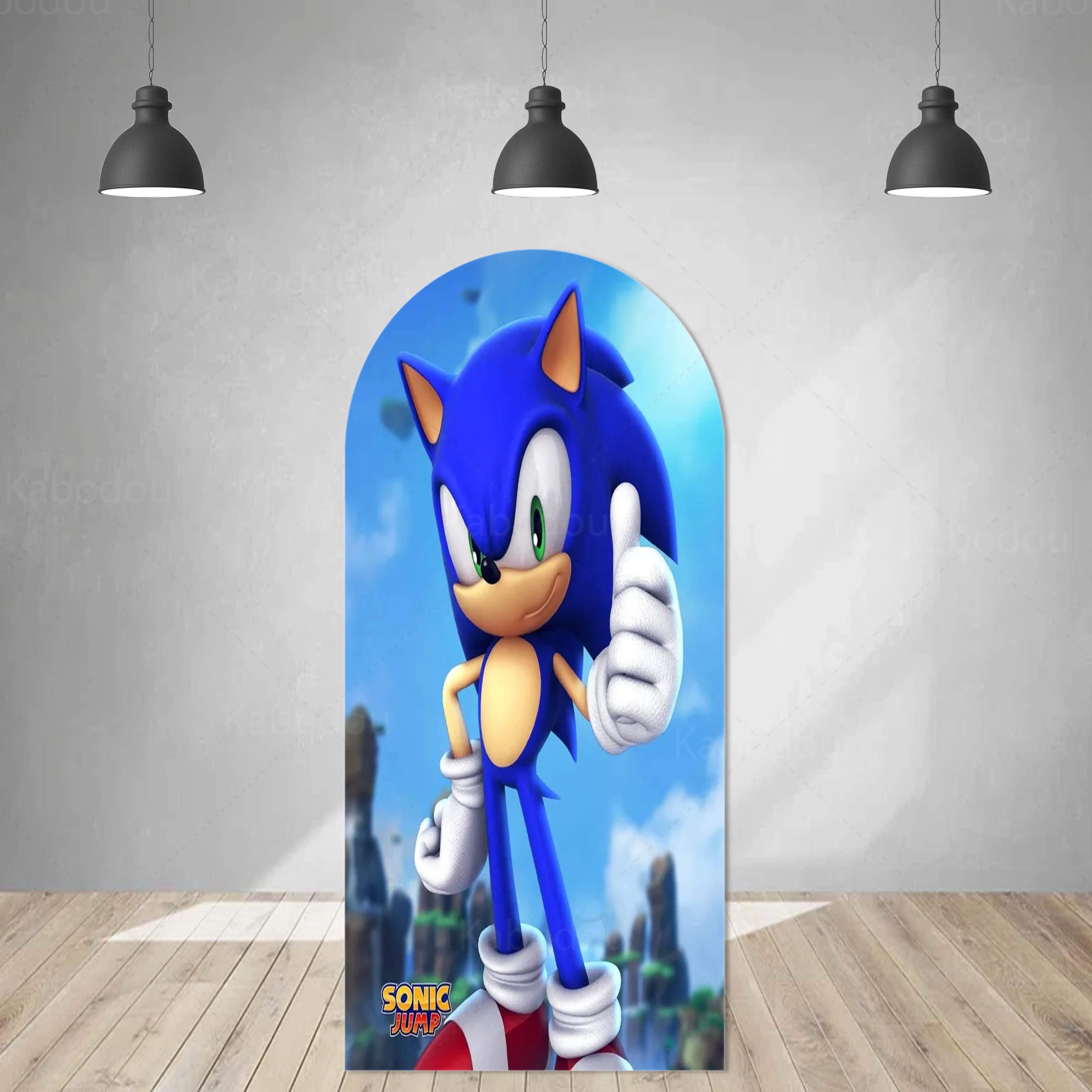 Arco de fondo azul de Sonics con doble cara de erizo para decoración de ...