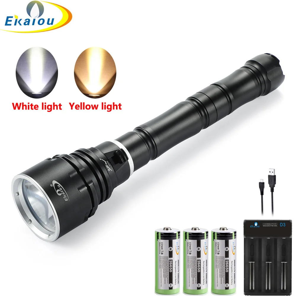 New Professional Dive Catch Fish XHP70.2 LED Diving Flashlight ...