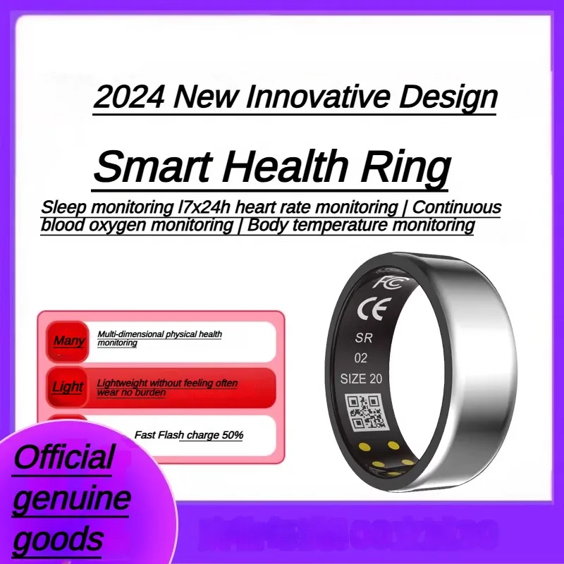 2024-Smart-Men-s-ring-monitors-heart-rate-blood-pressure-Blood-oxygen ...