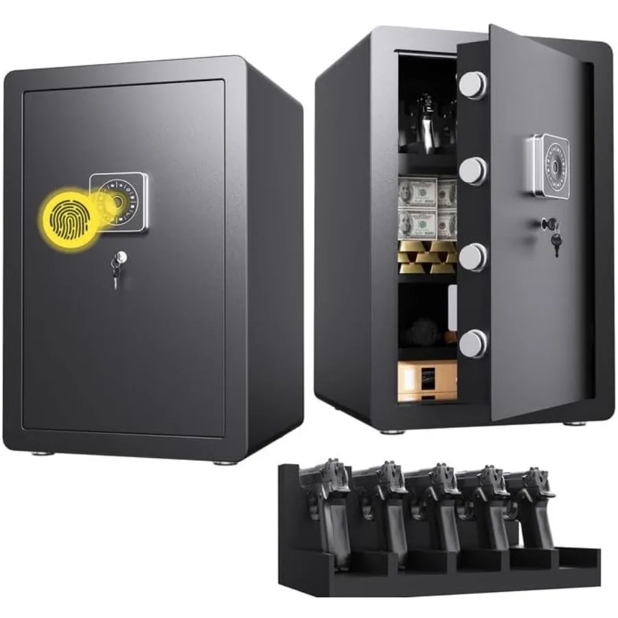 Secure Metal Fireproof Safe Box for Home Use with Fingerprint Biometric ...