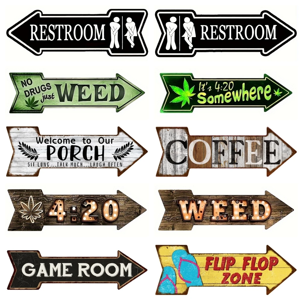 Vintage-Funny-Game-Room-WEED-420-Metal-Tin-Sign-Retro-Street-Signs ...