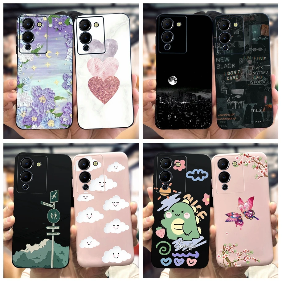 For Infinix Note 12 G96 Case X670 Cute Cartoon Dinosaur Soft Silicone ...
