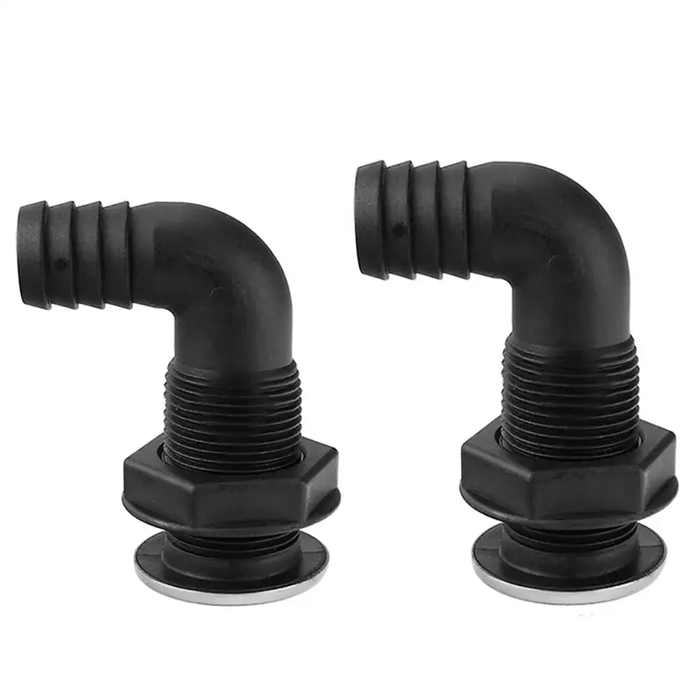 Marine Boat Thru Hull Fitting 90° Connector Plastic Boat Drain Bilge ...