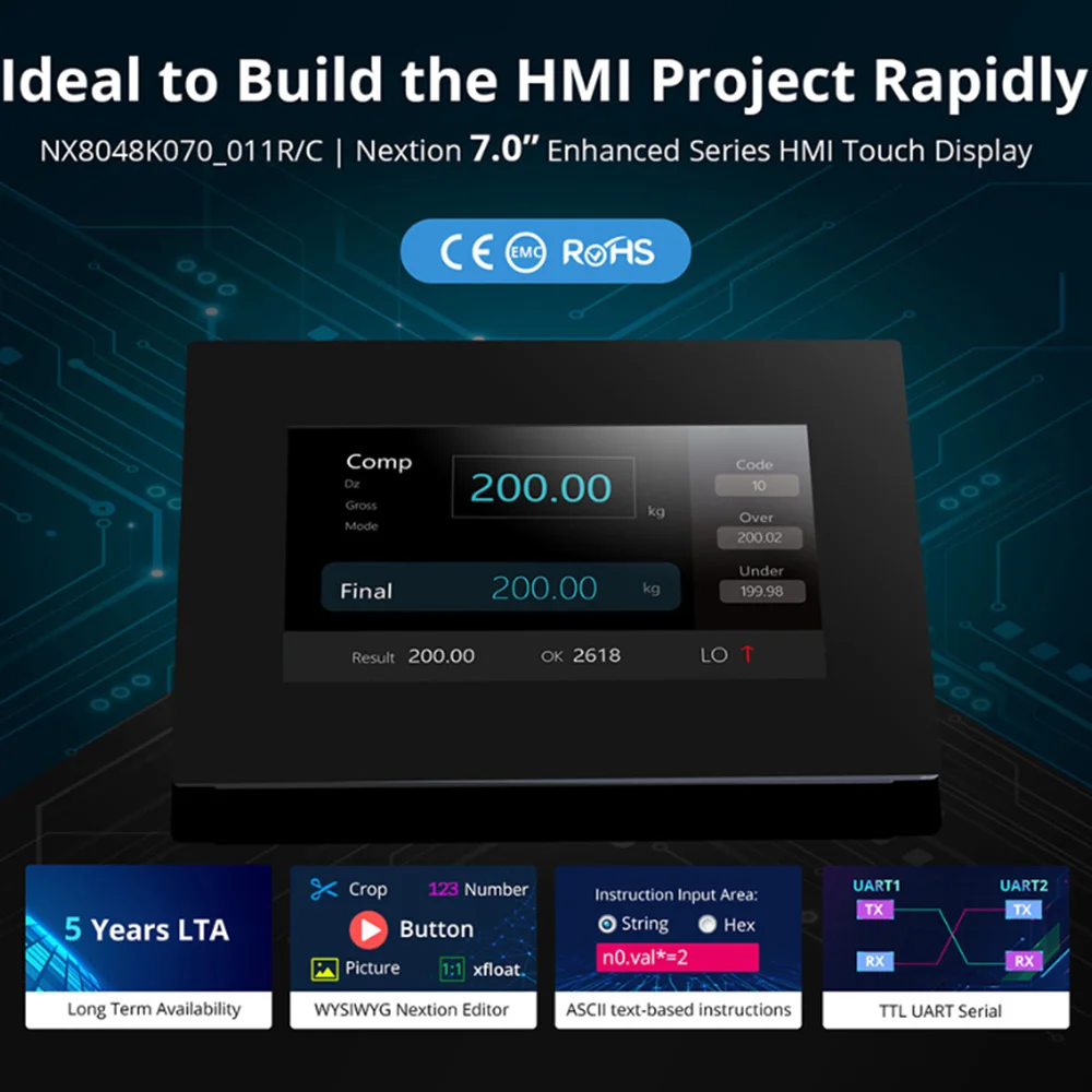 Nextion-NX8048K070-011R-011C-7-Inch-Full-Color-LCD-Display-HMI ...