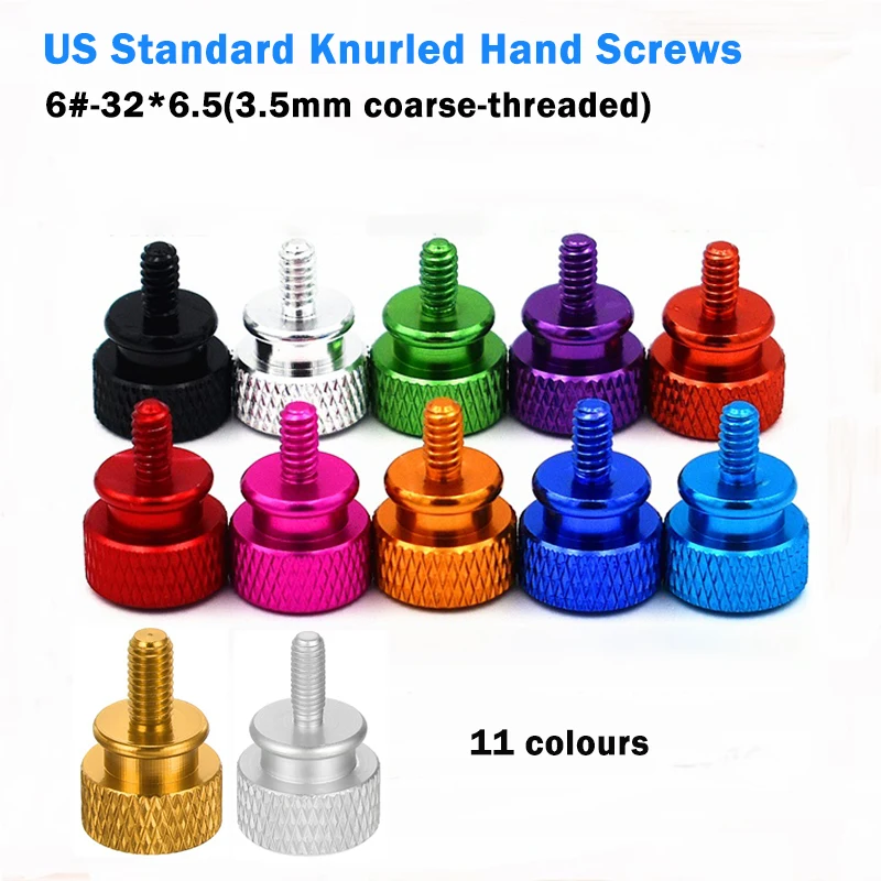 Colorful Aluminum Step Thumb Screw 6#-32*6.5 US Standard Knurled Hand ...