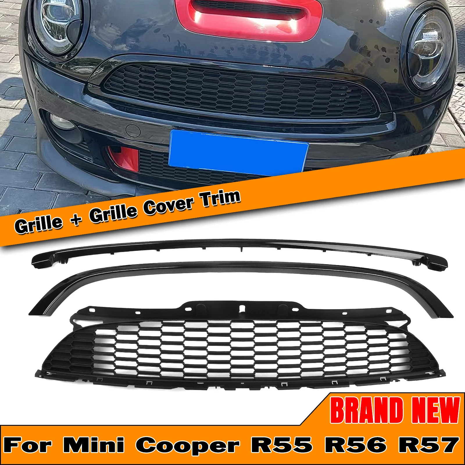 Car-Racing-Grills-Hood-Grille-Mesh-Front-Trim-Splitter-Spoiler-Frame ...