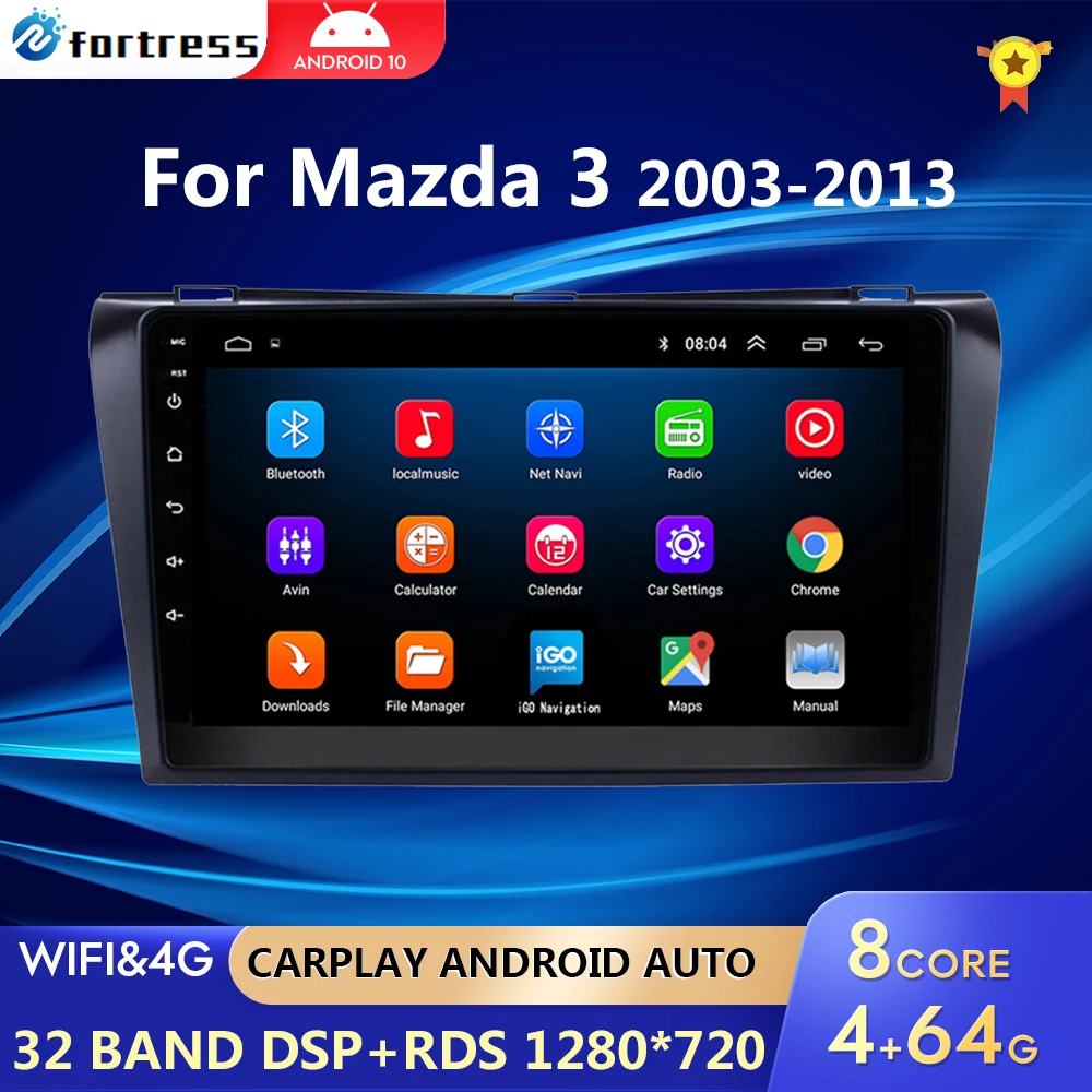For-Mazda-3-2004-2013-maxx-axela-android-10-Car-DVD-GPS-Radio-Stereo-4G ...