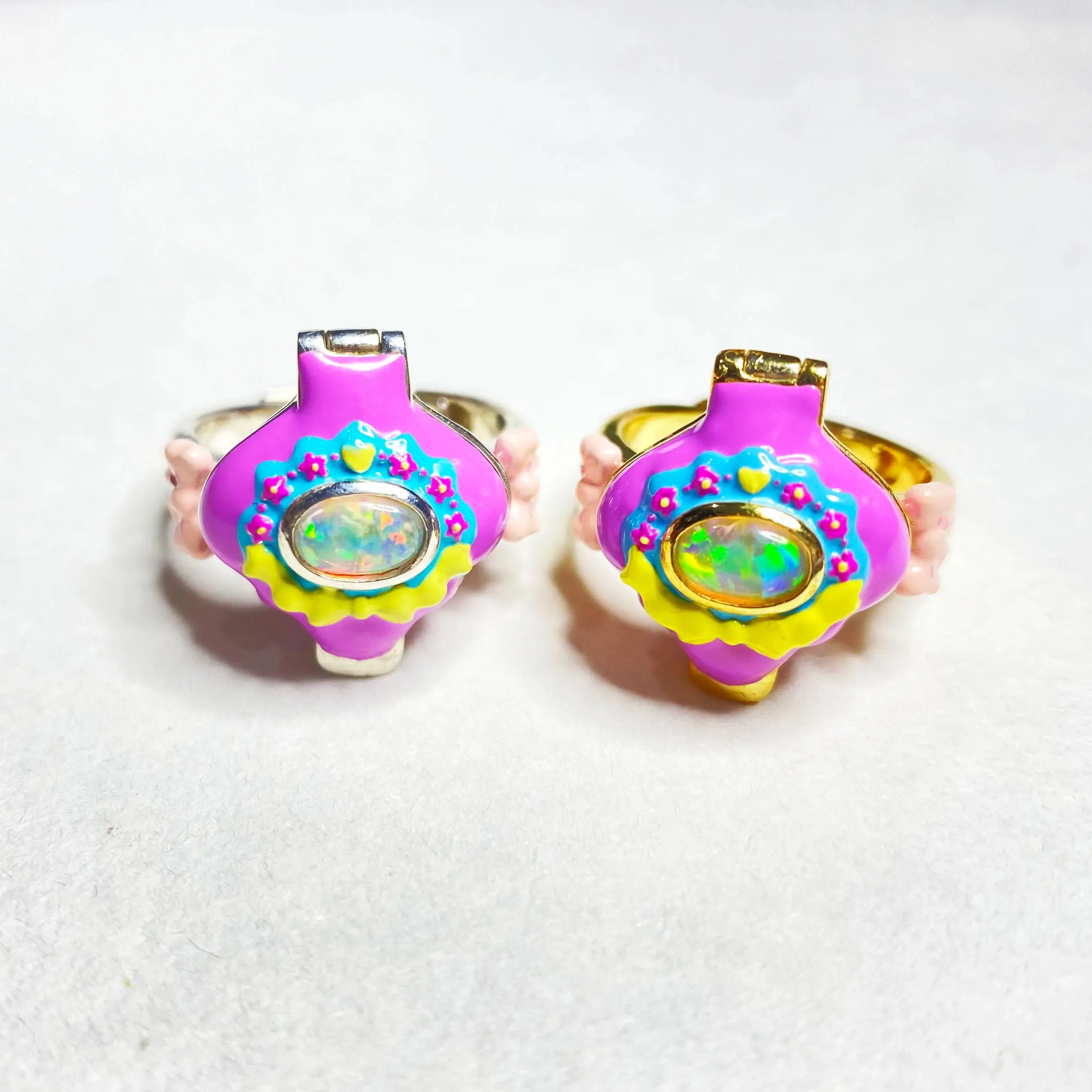 925 Sterling Silver Adjustable Teatime Polly Pocket Ring For Women ...