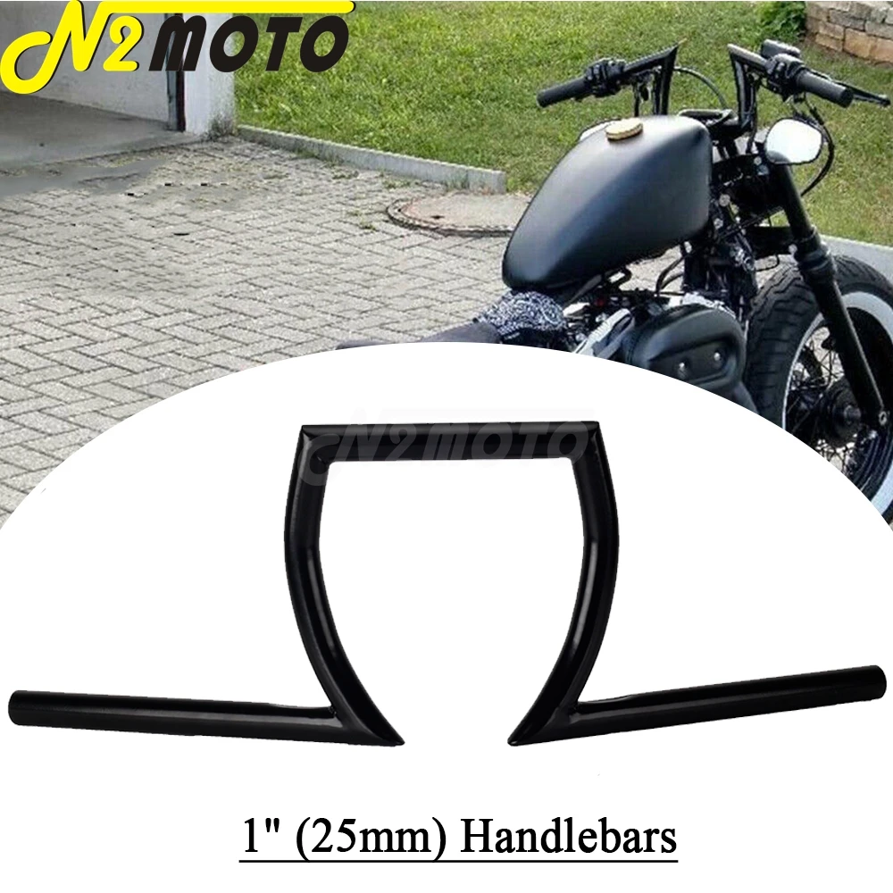 Motorcycle 1" 25mm Drag Handlebars Z Bars Ape Hanger For Harley Dyna ...