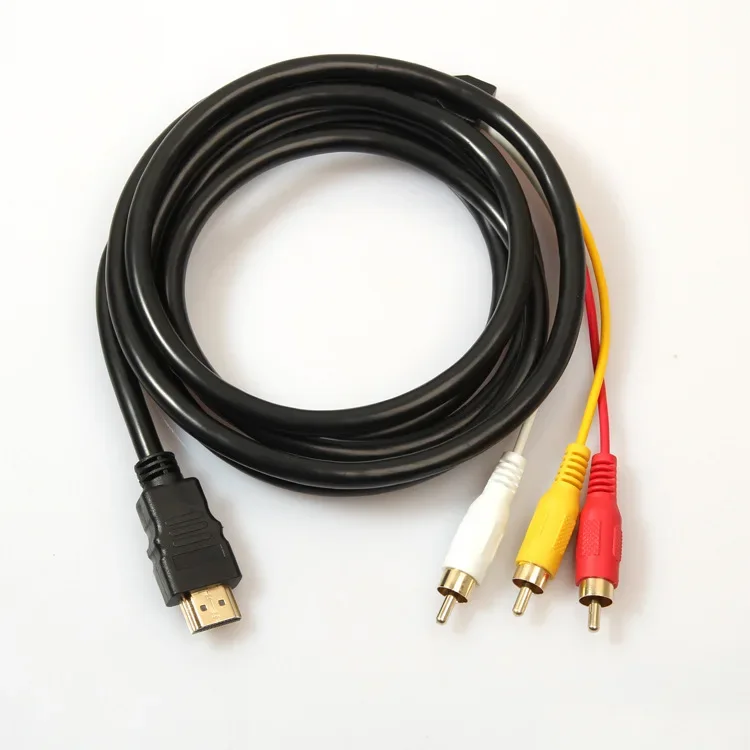 HDMI to 3RCA red, white and yellow high-definition audio and video set ...