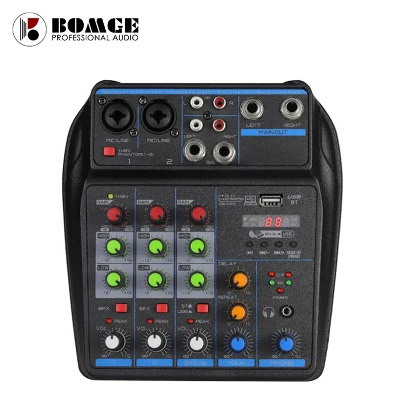 BOMGE-4-MINI-Channel-Mixer-DJ-Mixing-Console-with-Bluetooth-48V-Phantom-Power-Monitor-Karaoke ...