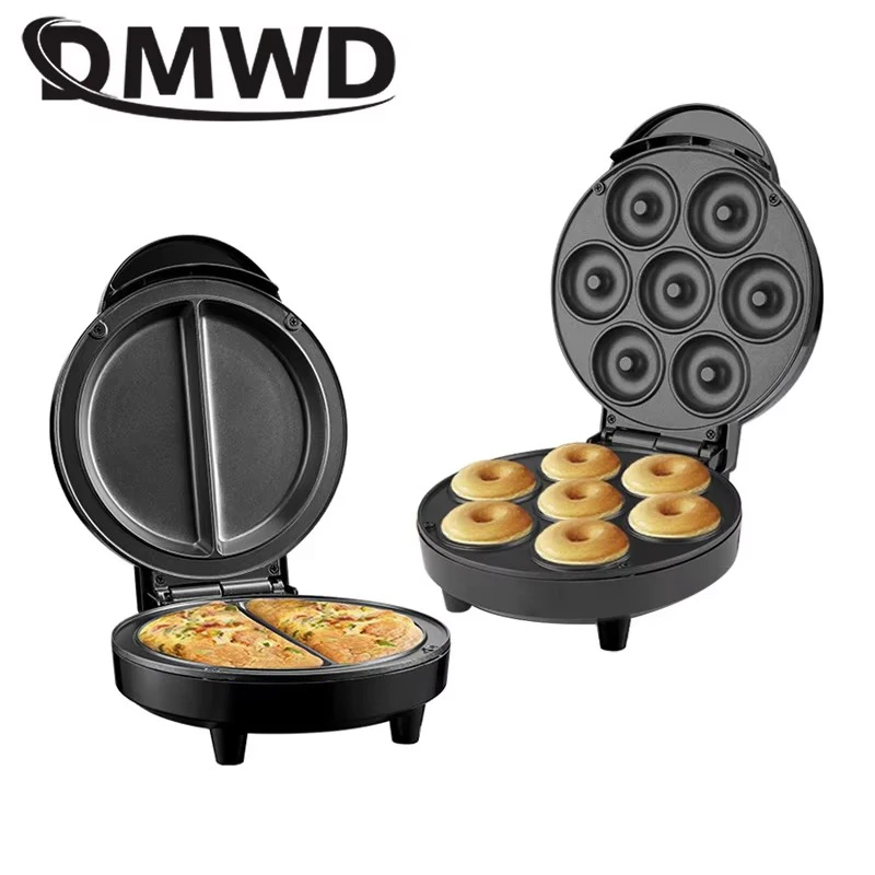 Electric Pancake Fried Omelet Baking Pan Mini Donut Maker 7 Doughnuts ...