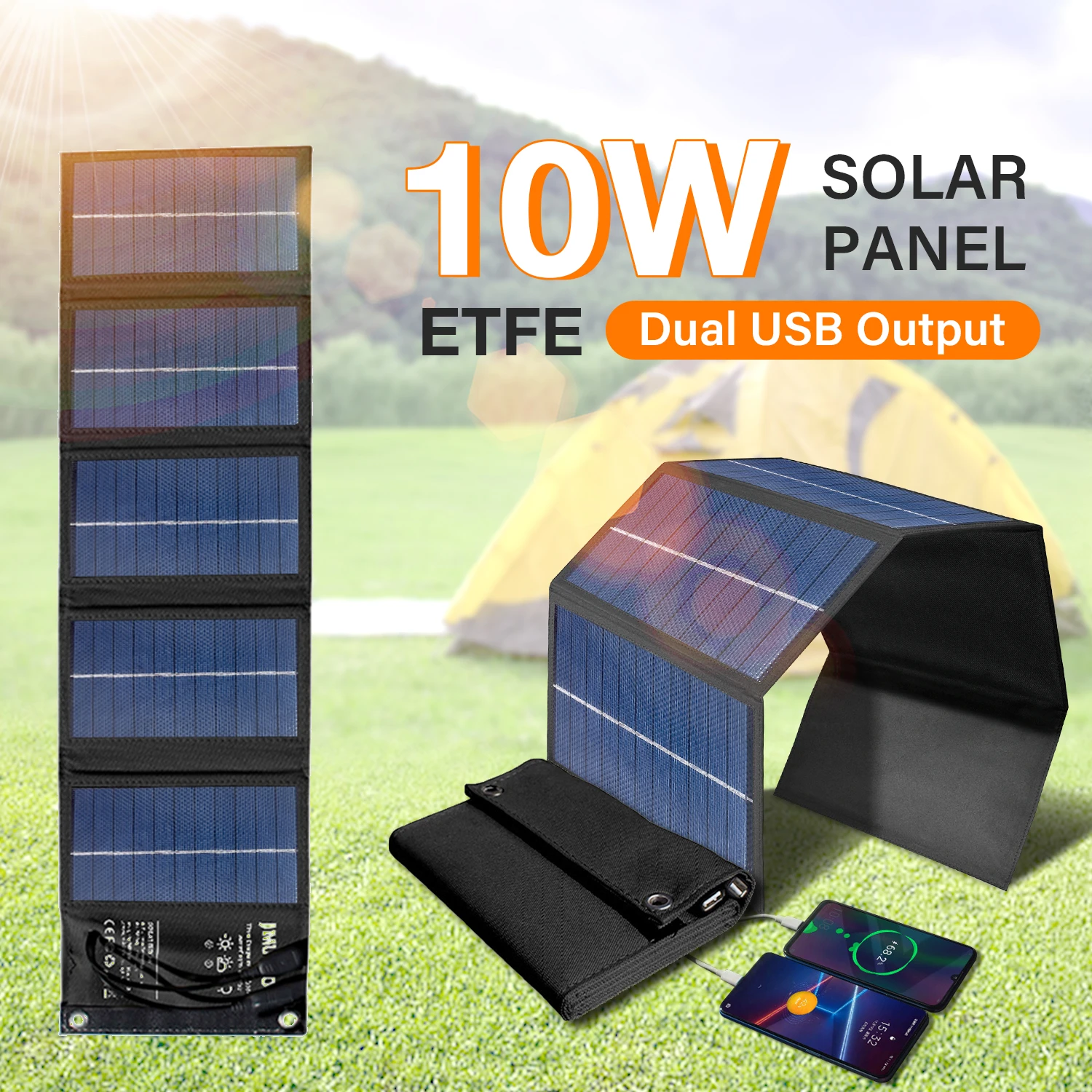 Etfe Solar Panel 5v 10w Powerful Power Banks Foldable For Cell Phone ...