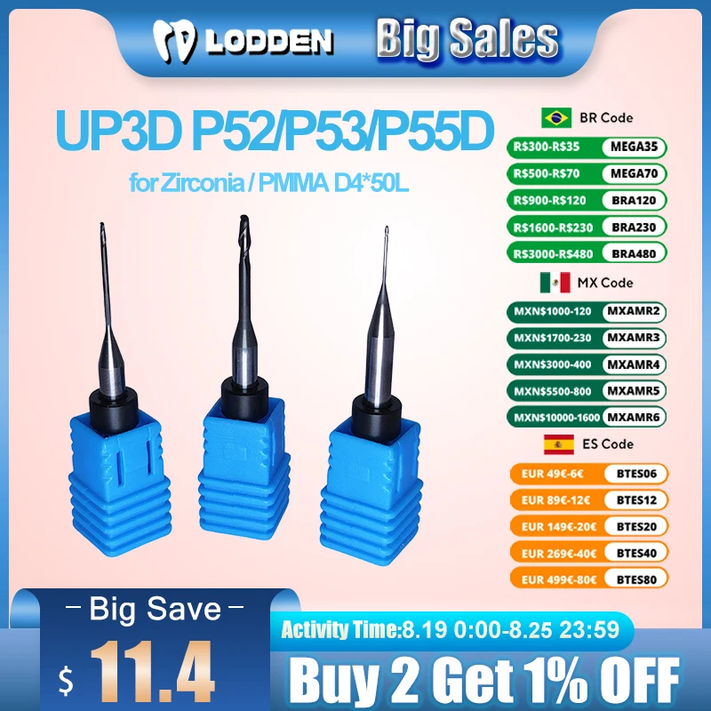 UP3D-P52-P53-P55d-Milling-Burs-Dental-Lab-for-Zirconia-PMMA-Machines-Precision-Tools-Milling ...