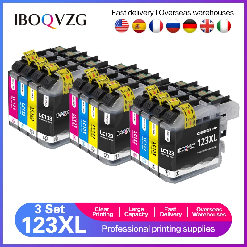 IBOQVZG-12pcs-Compatible-LC121-LC-123-LC123-Ink-Cartridge-For-Brother ...