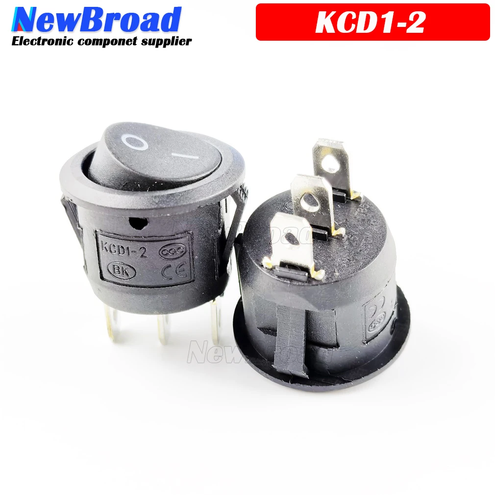 10PCS-Ship-Type-Round-Button-Switch-3-pin-2-gear-KCD1-105-Without-Lamp ...