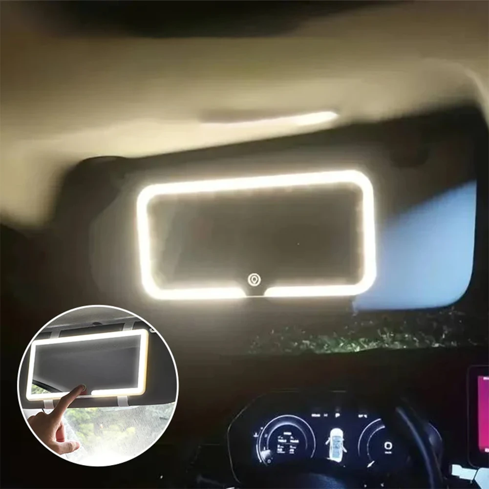 Car-Sun-Visor-LED-Sunshade-Makeup-Mirror-3modes-Touch-Screen-Adjustment ...