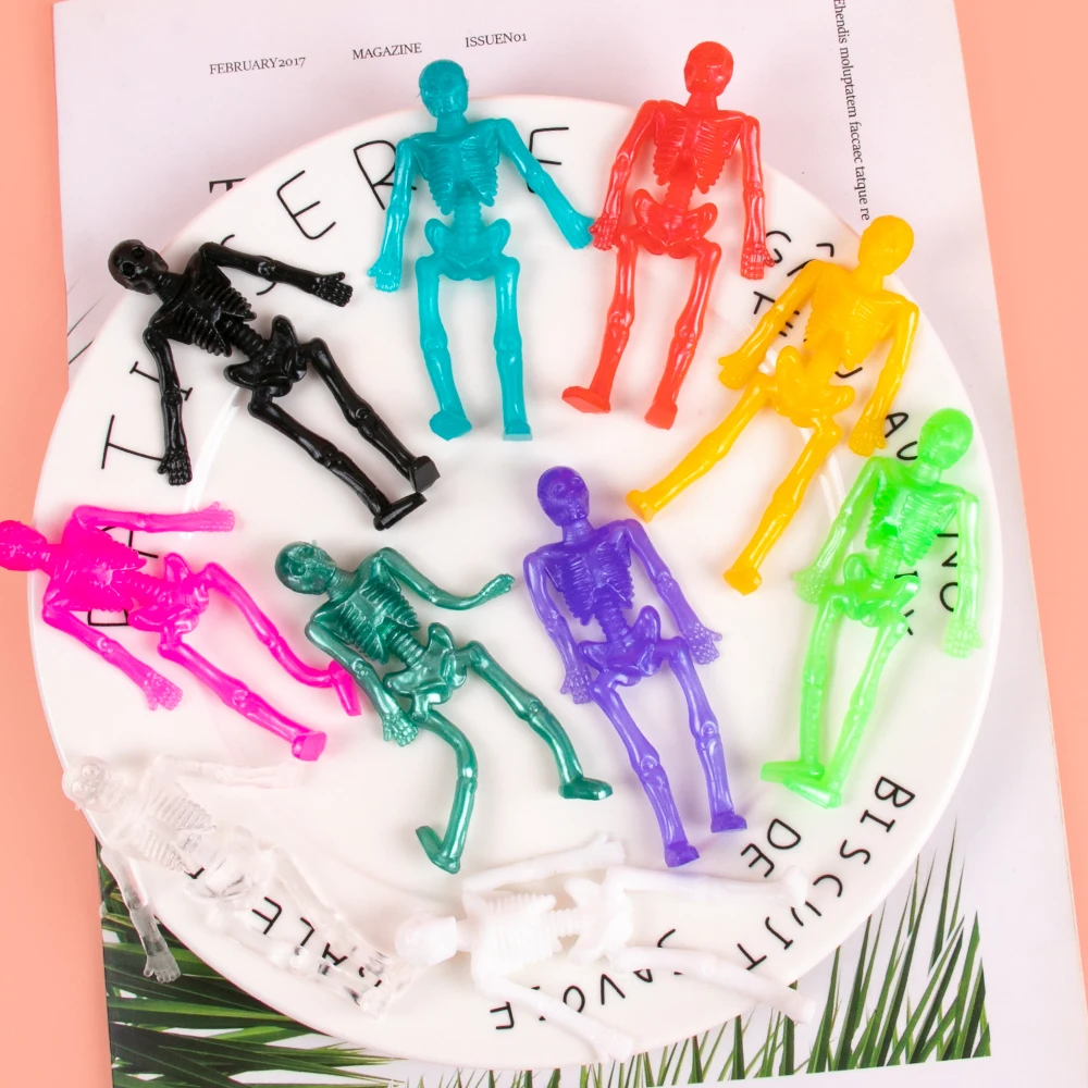 10Pcs Fun Halloween Stretchy Skeleton Toy Halloween Goody Bag Fillers ...