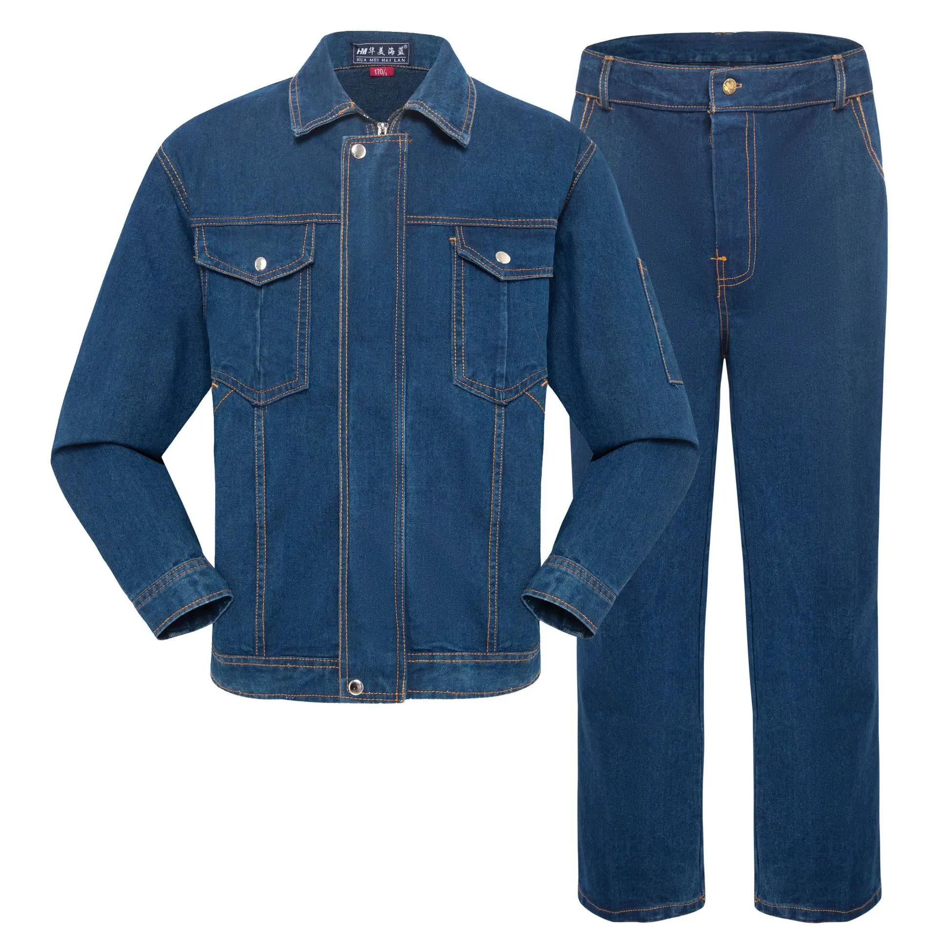 Denim-Work-Clothing-Set-Factory-Workshop-Uniforms-Welding-Suit-Auto ...