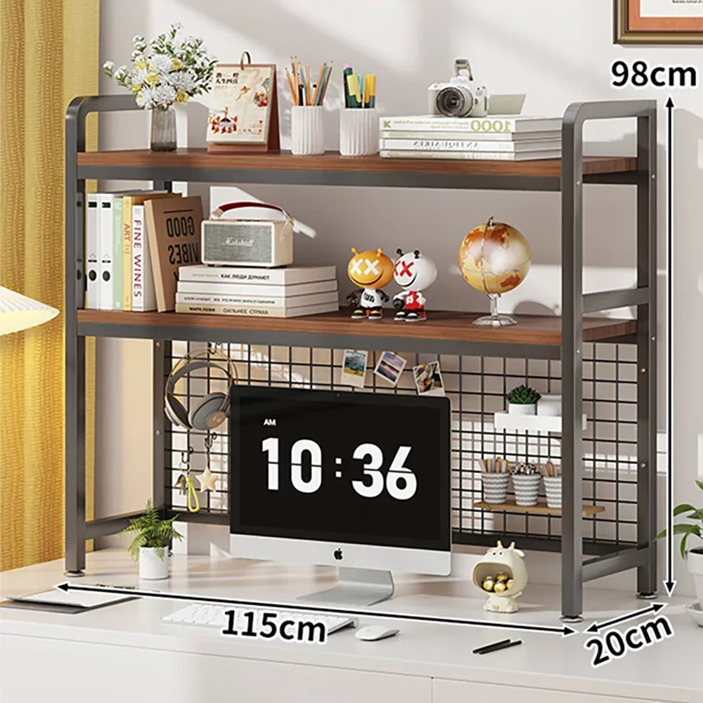 Bookcase-with-Grid-Multi-layer-Bookshelf-Large-Capacity-Wrought-Iron ...