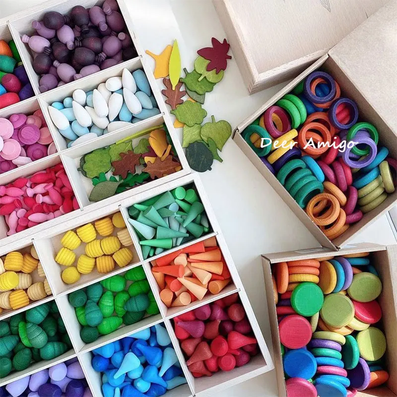 Mandala Loose Parts Play Materials Open Ended Toys Wooden Kids