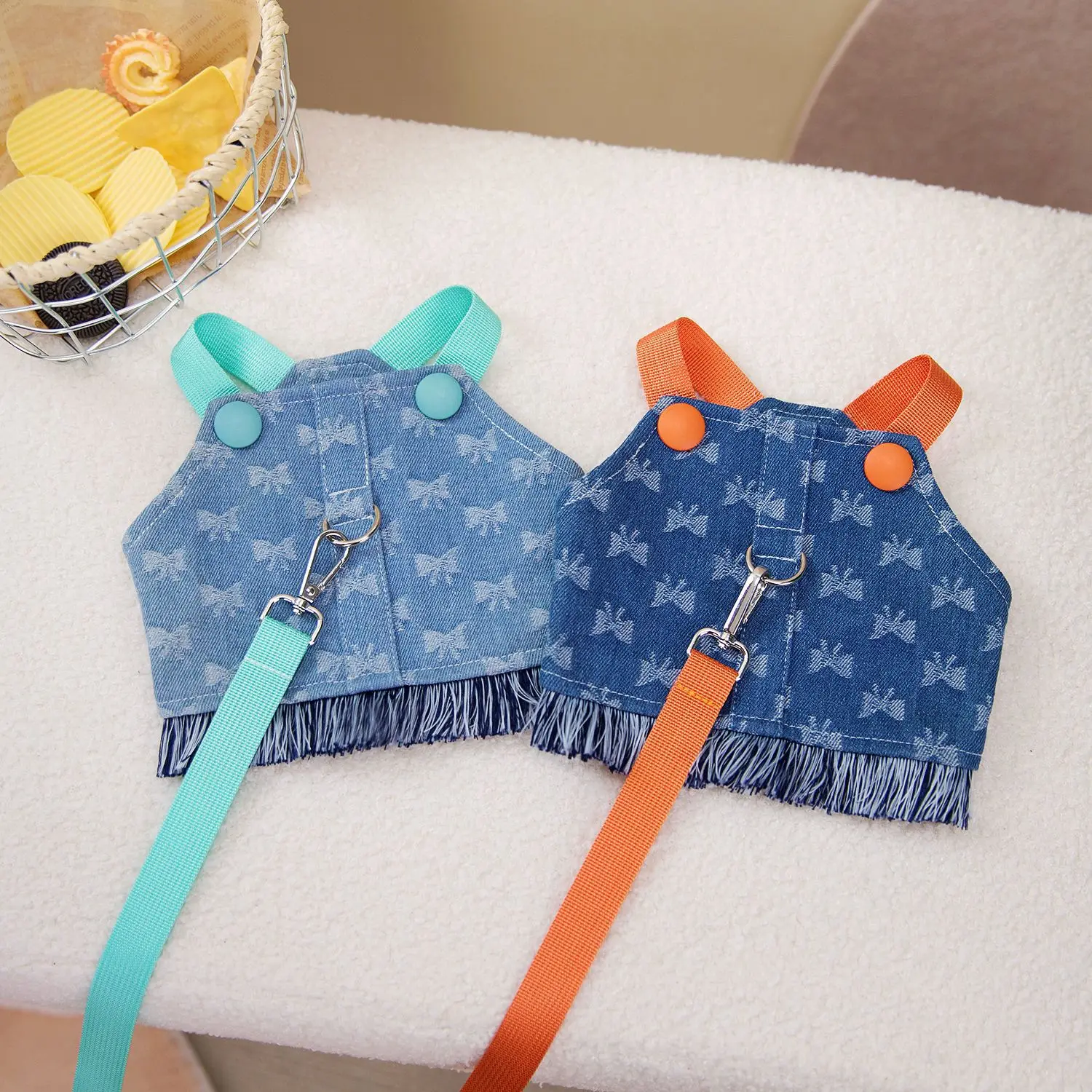 Denim-Bows-Harness-For-Small-Dogs-Fashion-Pet-Outdoor-Walking-Puppies ...