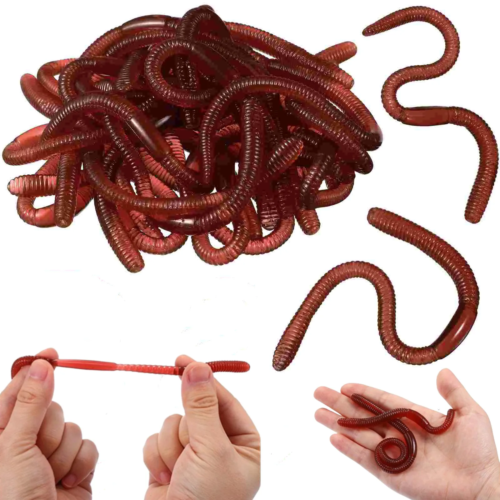 10Pcs-Simulated-Insects-Earthworms-Soft-Rubber-Toy-Floor-Dragons-Props ...