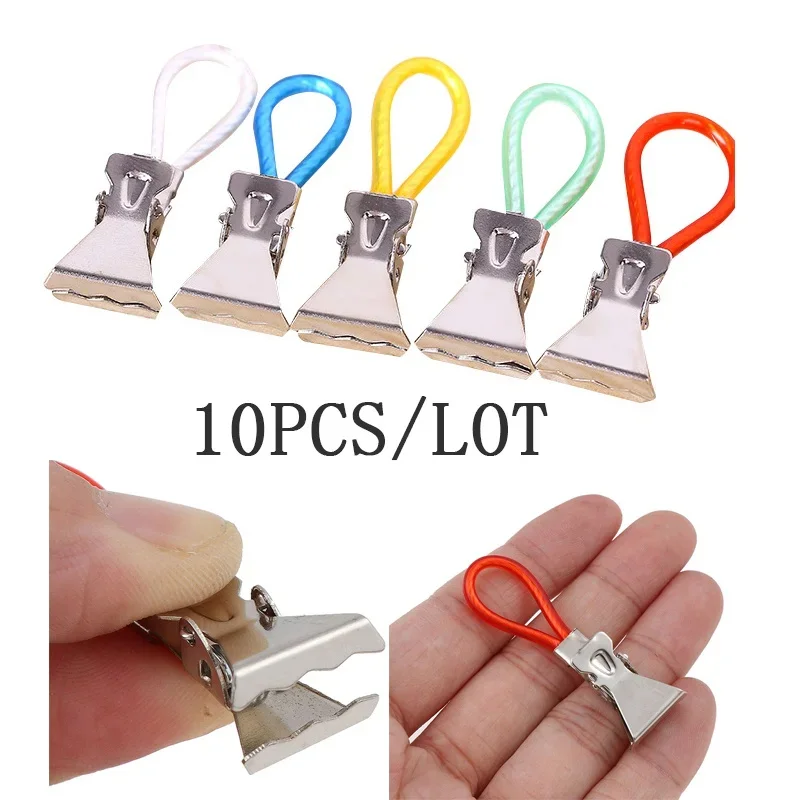 10Pc-Clothes-Pegs-Stainless-Steel-Clothespins-Colorful-Laundry-Tea ...