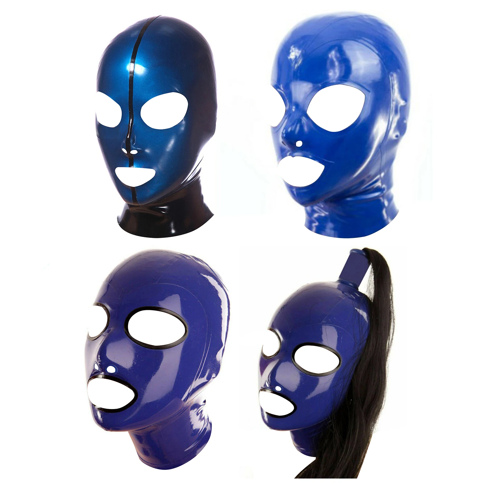 Adult-Unisex-Latex-Head-Cover-Halloween-Cosplay-Hood-Face-Mask-Open ...