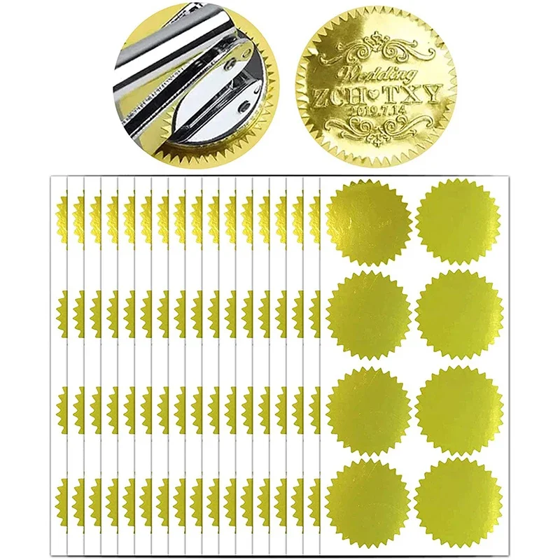 100pcs-Round-Embossed-Seal-Stamp-Sticker-Certificate-Gear-Seal-Sticker ...