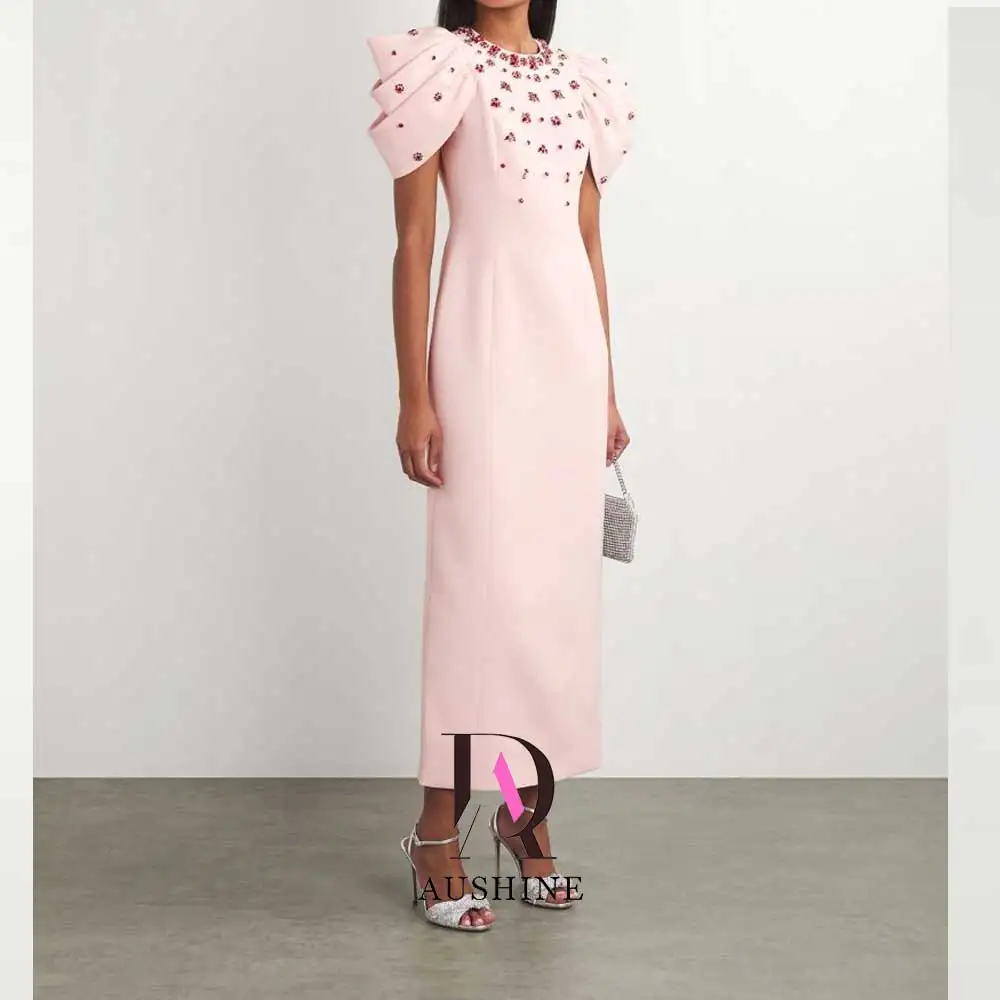 Aushine-Dress-Luxury-Birthday-Evening-Dress-Ankle-Length-Short-Sleeves-Summer-Elegant-Wedding ...