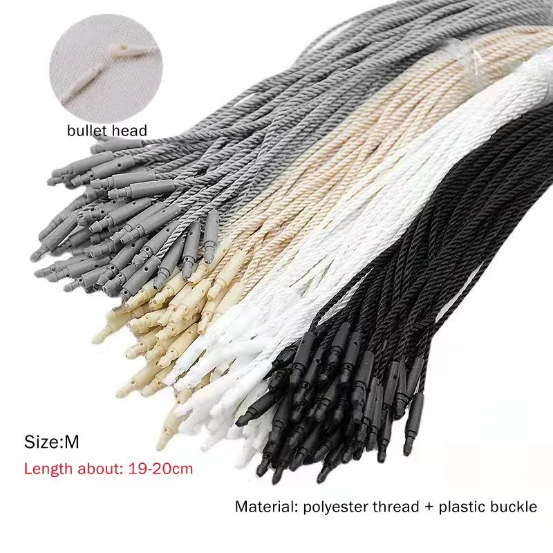120-Pcs-Black-White-Silver-Label-Rope-Tag-Polyester-Rope-String-Snap ...