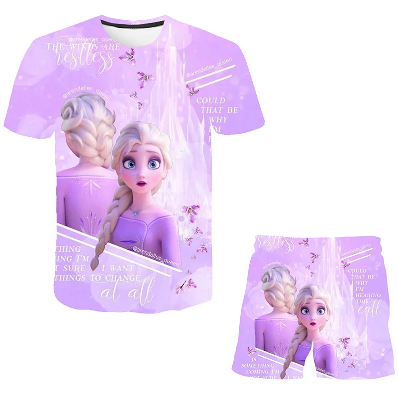Summer-Girls-Frozen-Clothes-Suit-Children-Fashion-Boys-Girls-Cartoon-T ...
