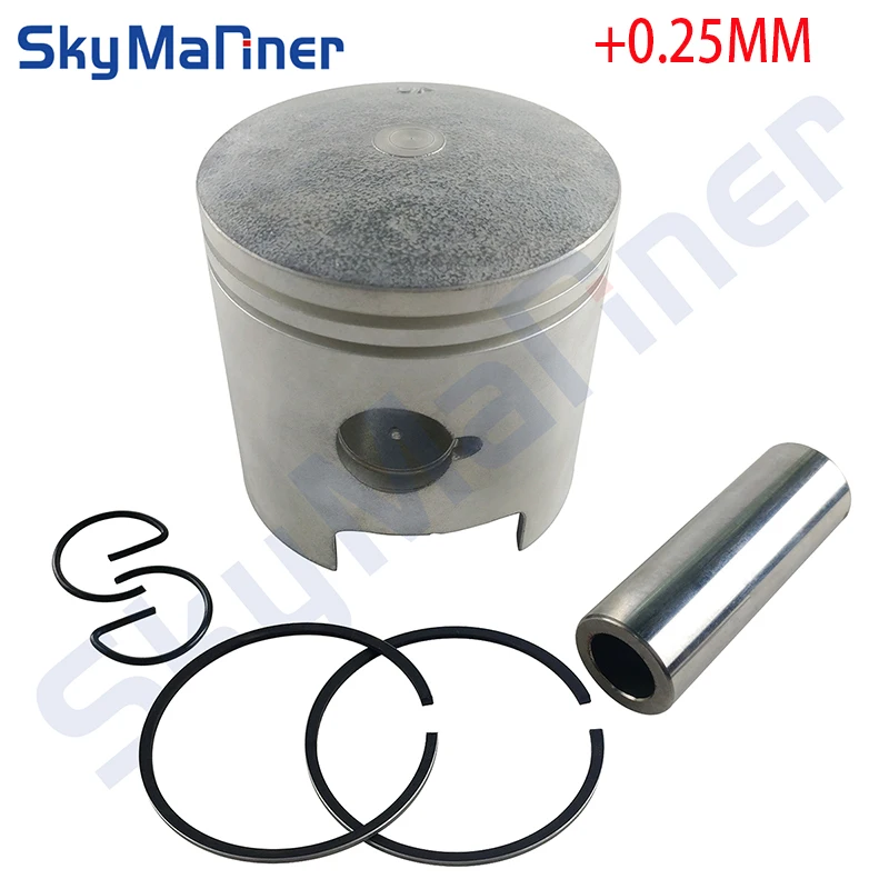 Piston and Piston Ring Set (0.25Mm O/s) 61N-11635 For Yamaha 2 stroke ...