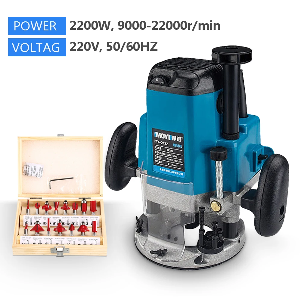 2200W-220V-Electric-Wood-Router-Trimmer-Woodworking-Machine-22000RPM ...