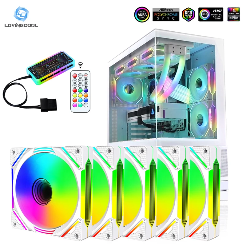 LOVING-COOL-PC-Caixa-do-computador-Argb-Fan-3Pin-velocidade-ventilada ...