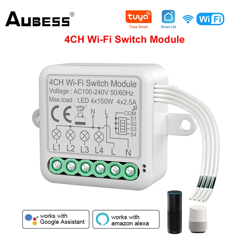 Smart Switch Wifi Neutral | Neutral Wifi Switch Module | 2 Way Smart ...