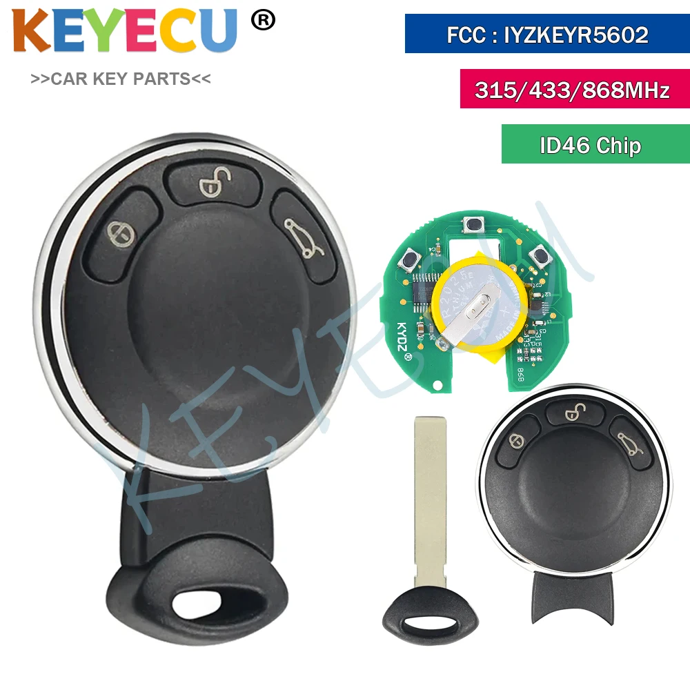KEYECU-3-Buttons-IYZKEYR5602-Remote-Key-315-433-868MHz-PCF7953-Chip-For ...