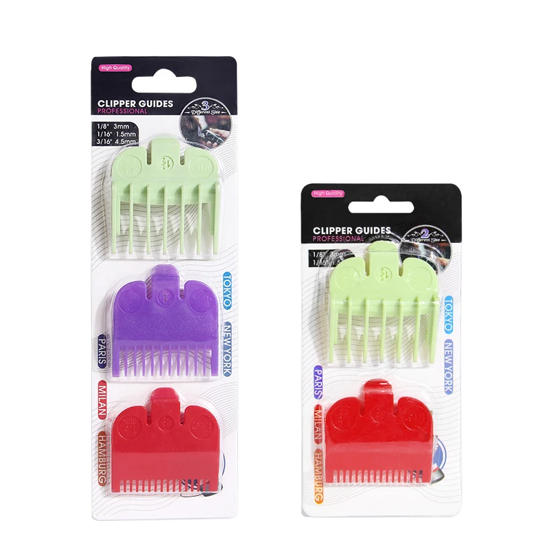1.5/3/4.5mm Color Limit Combs Barbershop Cutting Guide Comb Plastic ...