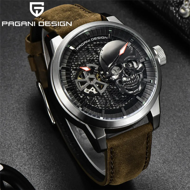 Pagani Design Fashion Automatic Mechanical Male Wristwatch Skull Top ...
