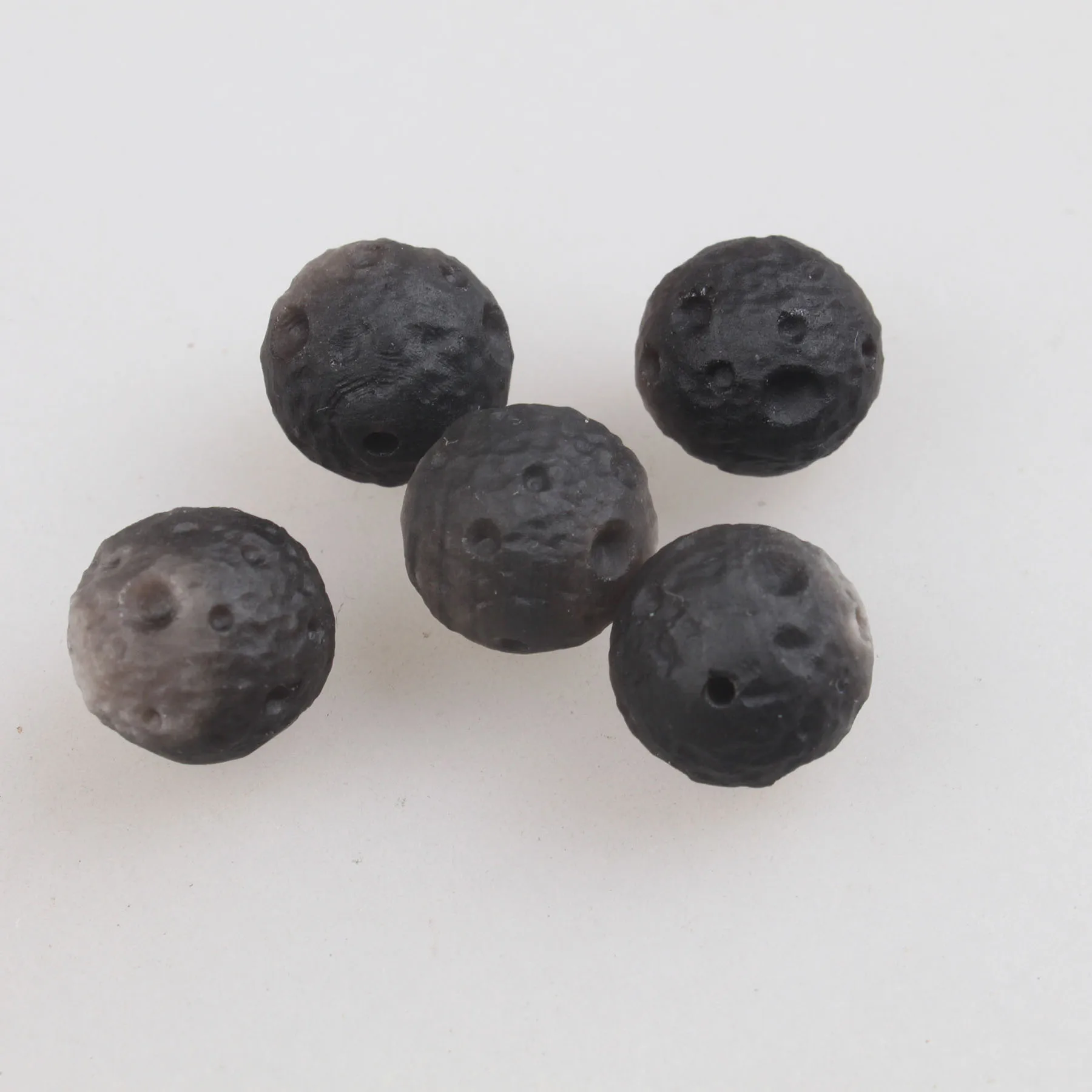 1PCS-Natural-Stone-Beads-Matted-Obsidian-Meteorite-Moon-Planet-Round ...