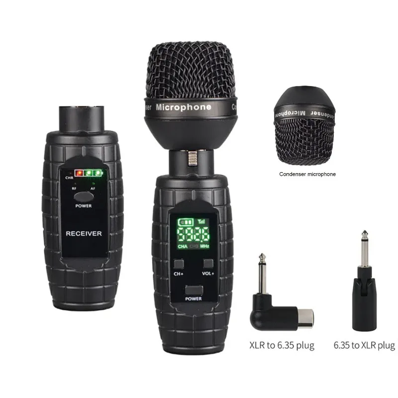 Mini-System-UHF-XLR-System-Wired-to-Wireless-Microphone-Transmitter ...