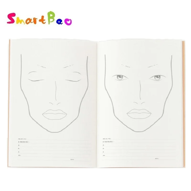 A4-Make-Up-Face-Chart-Art-Cosmetic-Beauty-Facechart-Book-30-Sheets ...