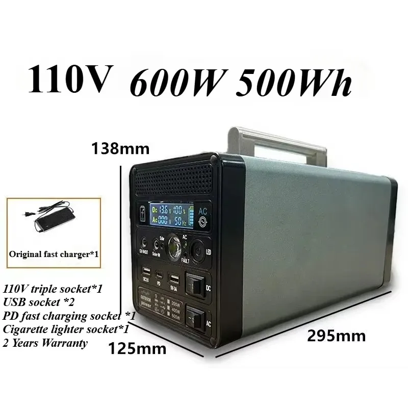 600W-Portable-Power-Station-500Wh-solar-generetor-Pure-Sine-Wave-AC ...