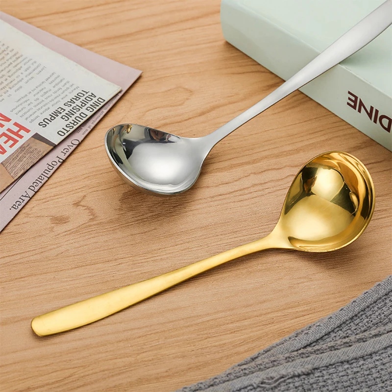 Stainless-Steel-Ladle-Household-Tableware-Household-Spoon-Feel-Comfortable-Long-Handle-Small ...