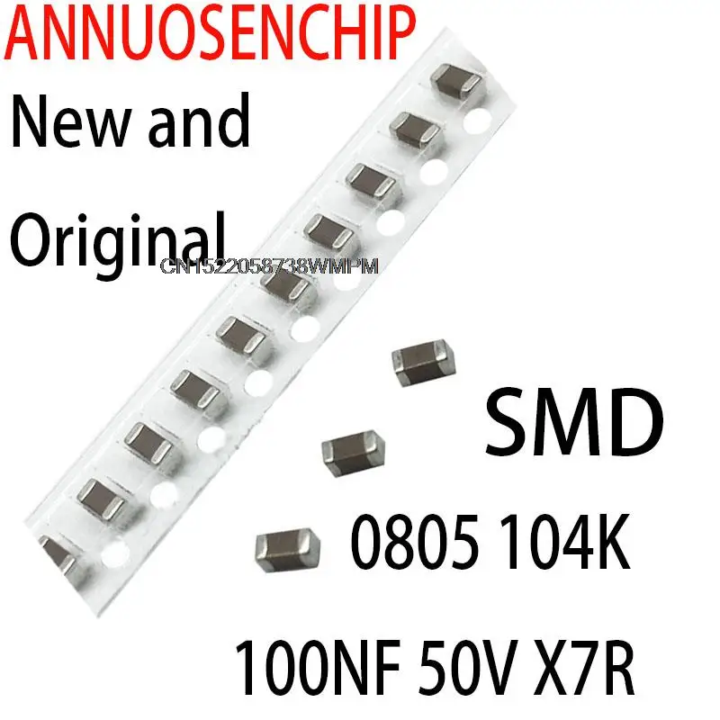 200 pces capacitores cerâmicos novos e originais smd 0805 104k 100nf ...